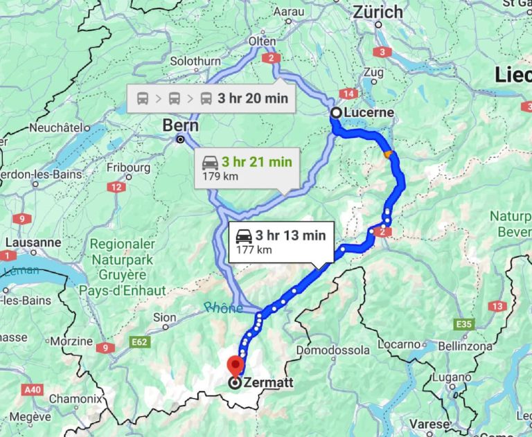 Lucerne to Zermatt Travel Options (Train & Car) - SwitzerLanding